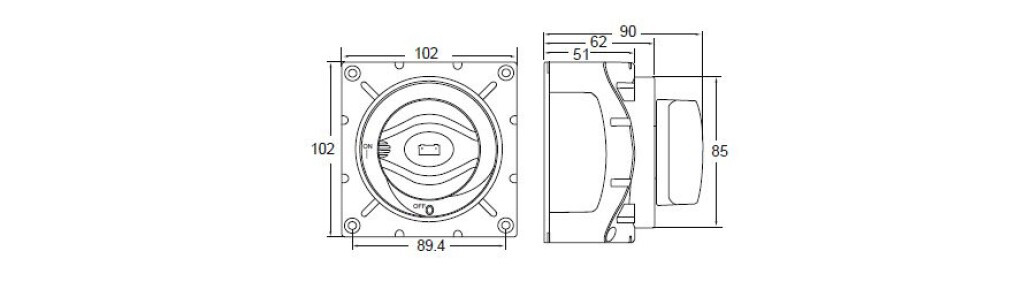 Accu hoofdschakelaar opbouw 600 A continu | BEP